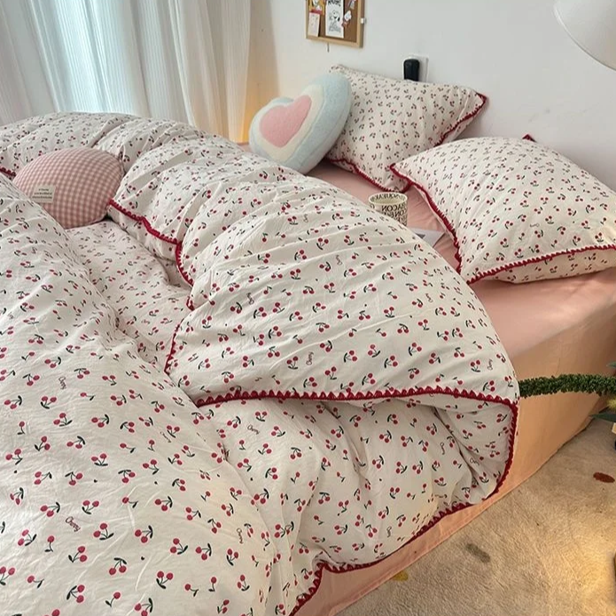 Vintage Cherry Bedding Set | Aesthetic Roomcore
