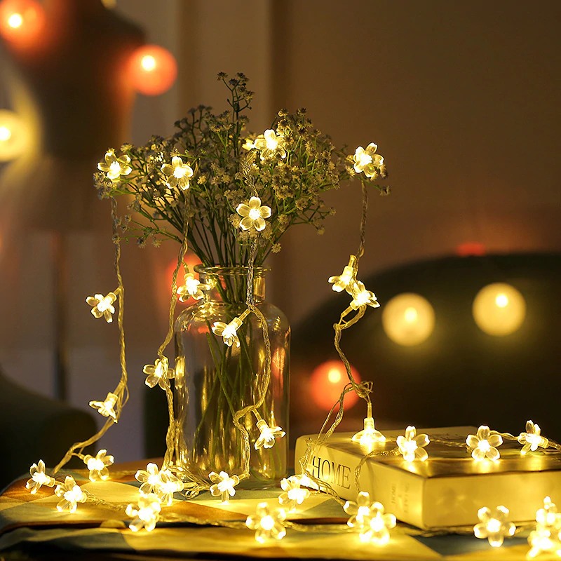 Aesthetic Room Wall Decor | Blossom Flowers String Lights