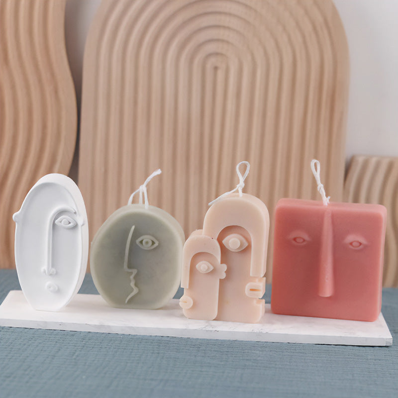 Abstract Face Candle Mold | Aesthetic Roomcore