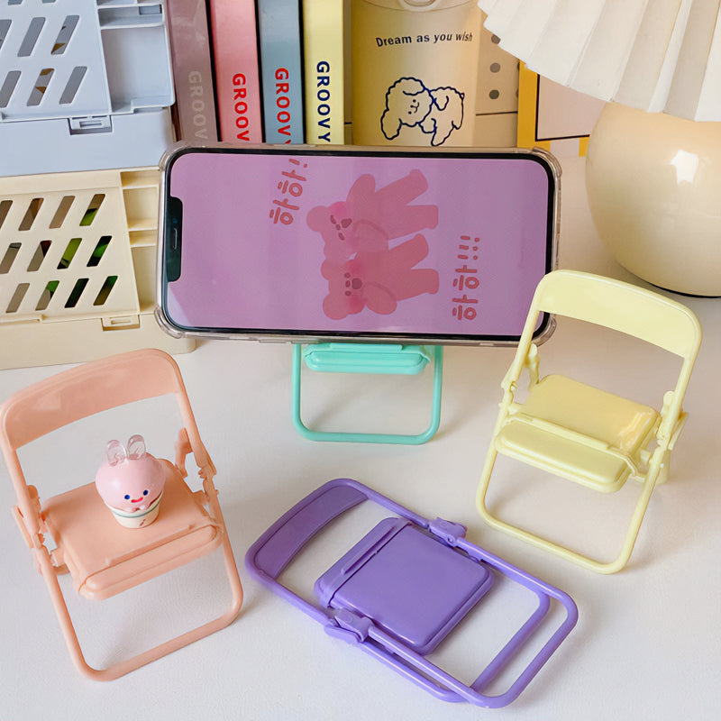 Kawaii Folding Chair Phone Stand | Aesthetic Roomcore